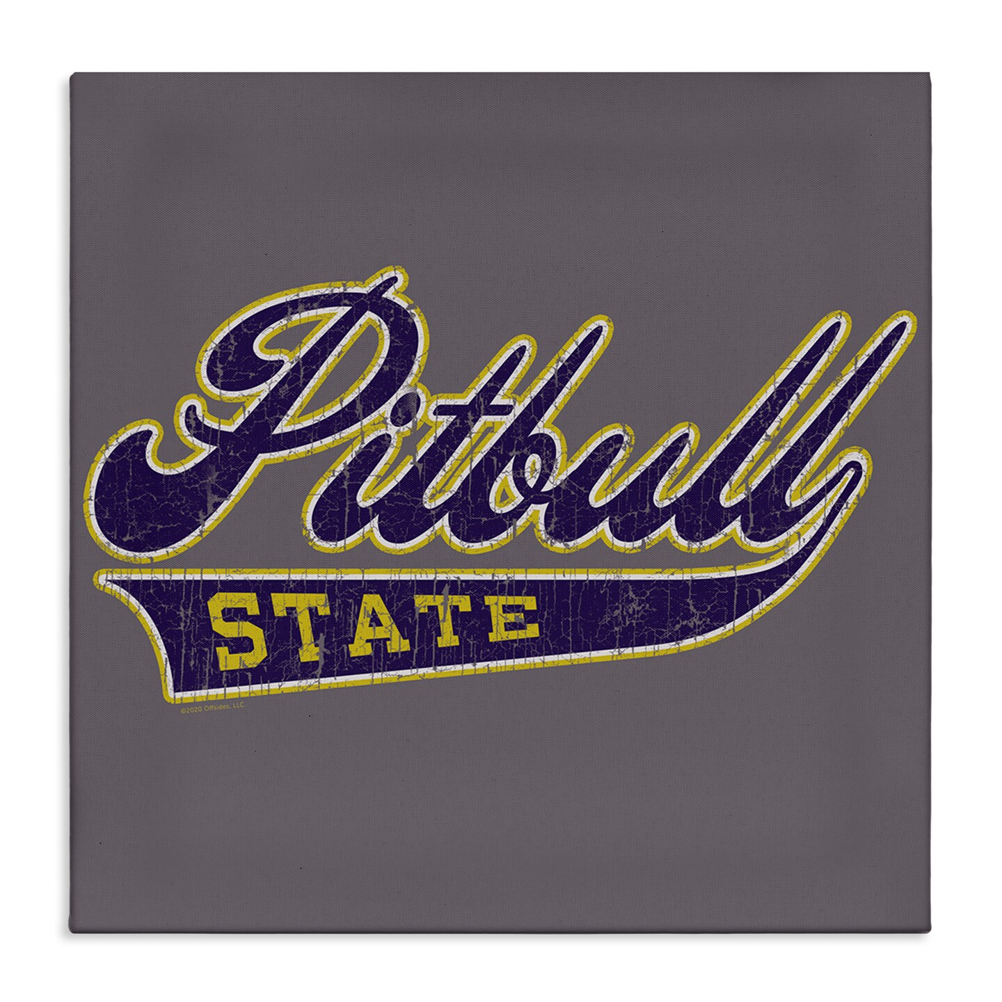 Stupell Industries Varsity Style Pitbull State Canvas Wall Art Design ...
