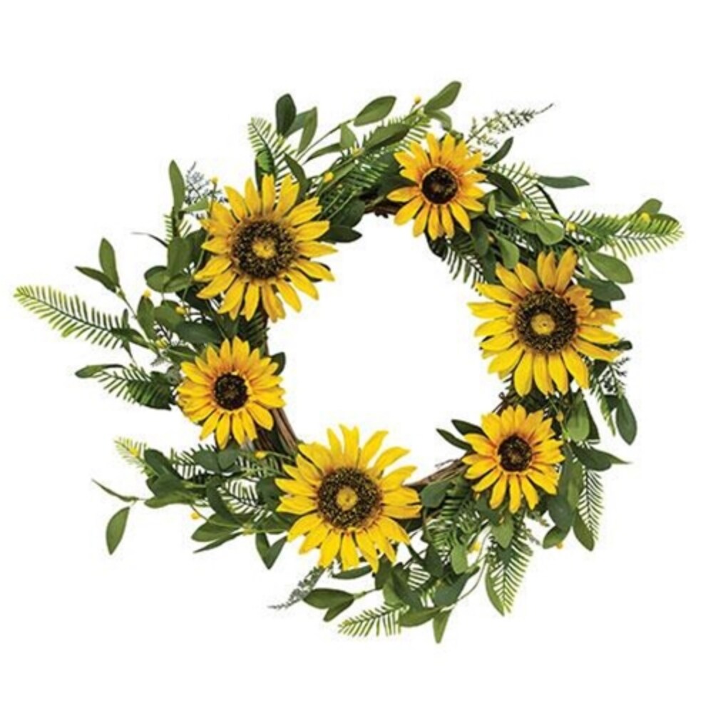 Yellow Green Brown Twig Black Eyed Susan Wreath 16-20 Inch for Door ...