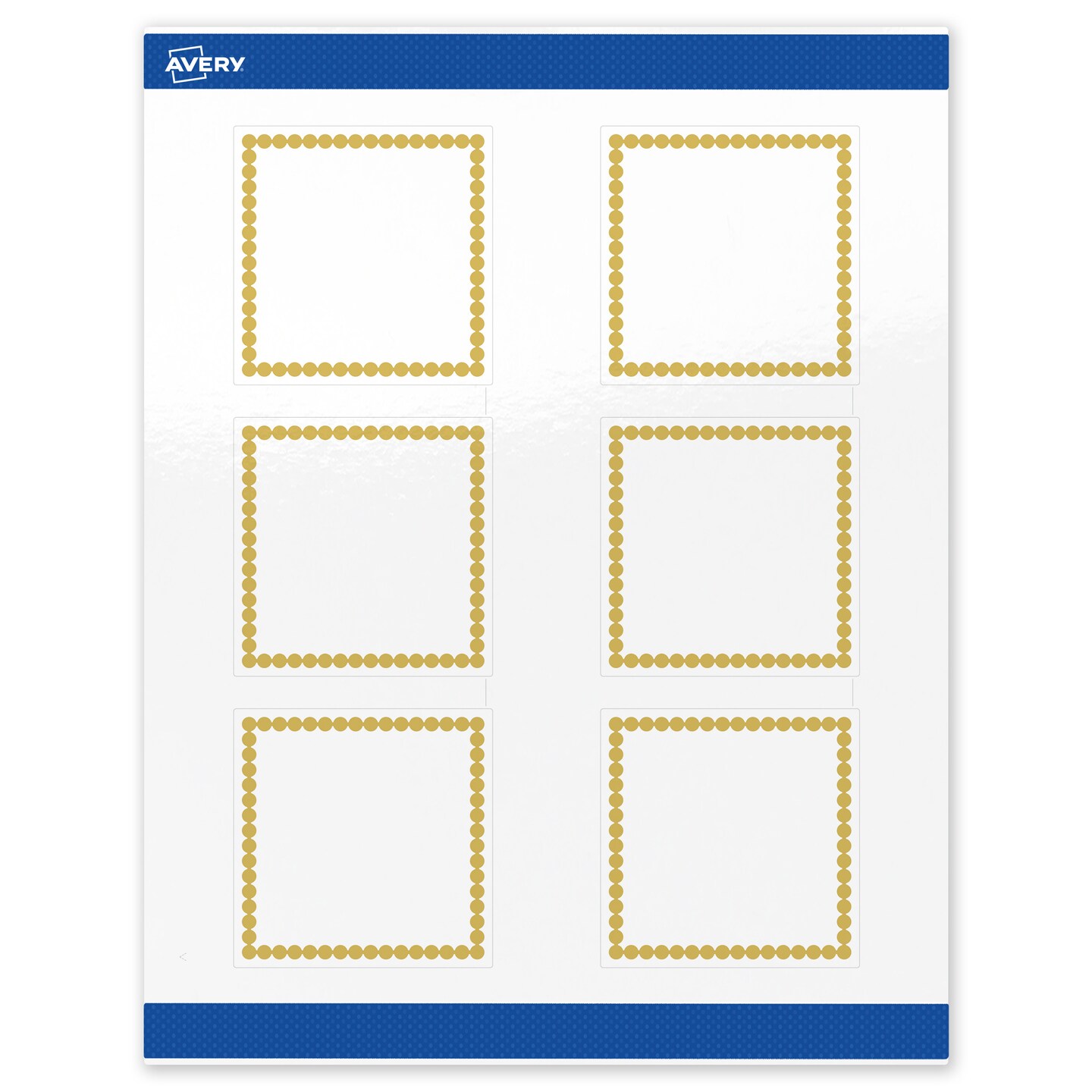 Avery Printable Square Labels, Gold Beads, 3" x 3", Glossy White Square Labels, Permanent, Laser ...