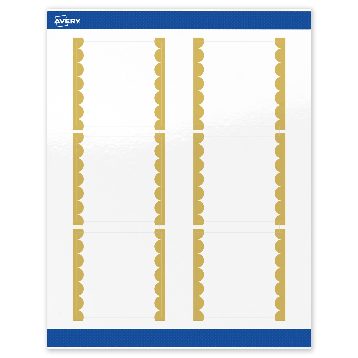 Avery Printable Square Labels, Gold Edge Dots, 3" x 3", Glossy White ...