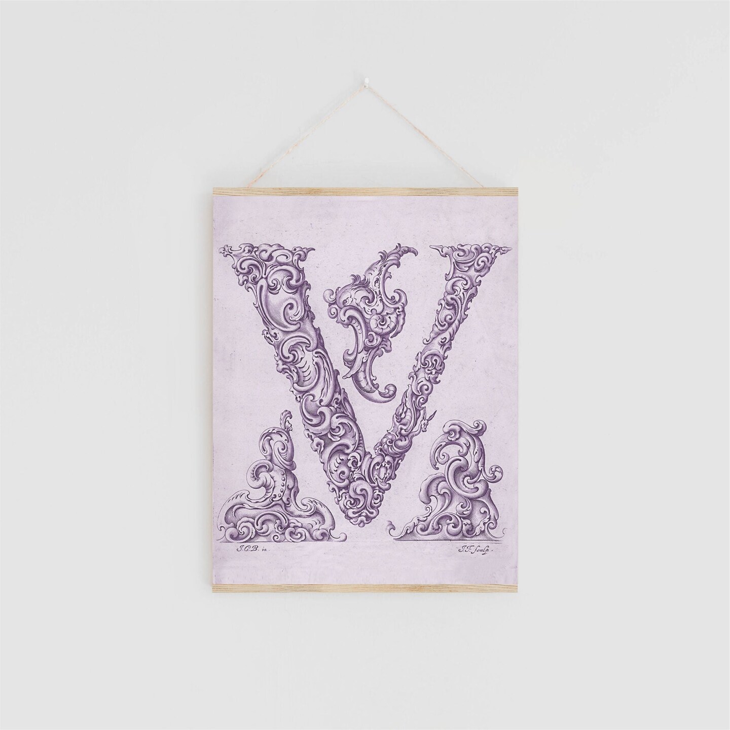 Vintage Letter Art Print with Hanger II | Michaels