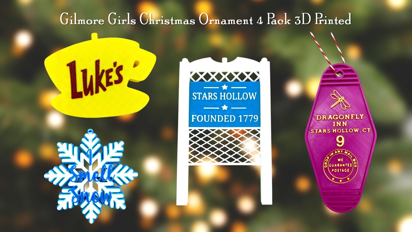 Gilmore Girls Christmas Ornaments 4 Pack 3D Printed | MakerPlace by ...
