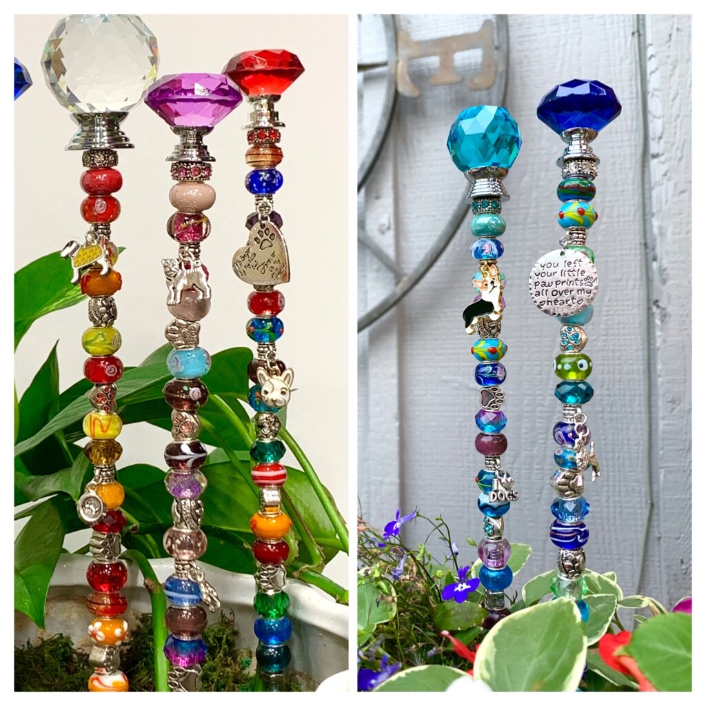 DOG Rainbow Bridge Garden Stake, PERSONALIZED 29 Charms, Custom Dog ...