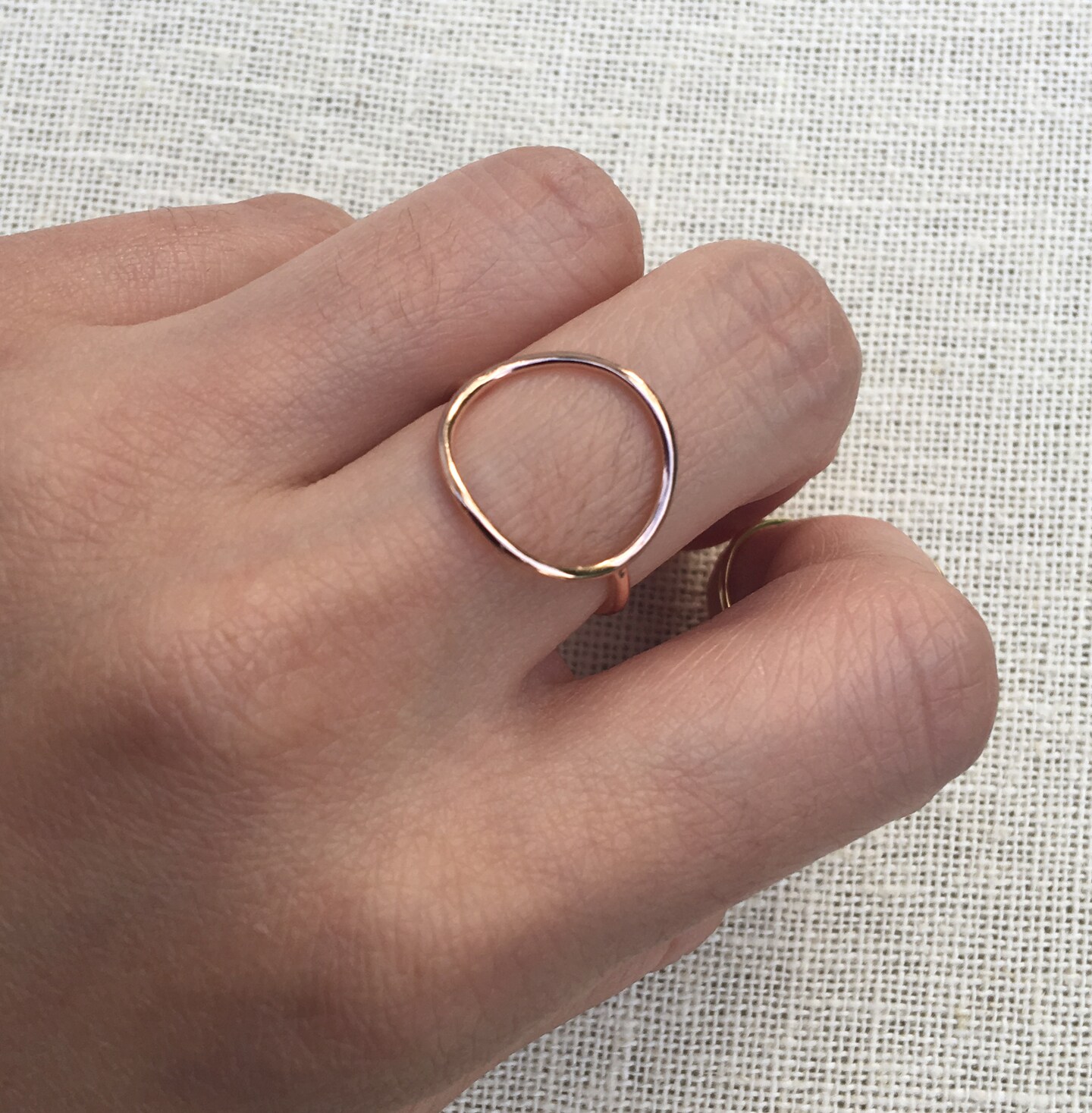 14k Unique Shape Gold Ring, Best Gift for her, Stacking Gold Ring ...