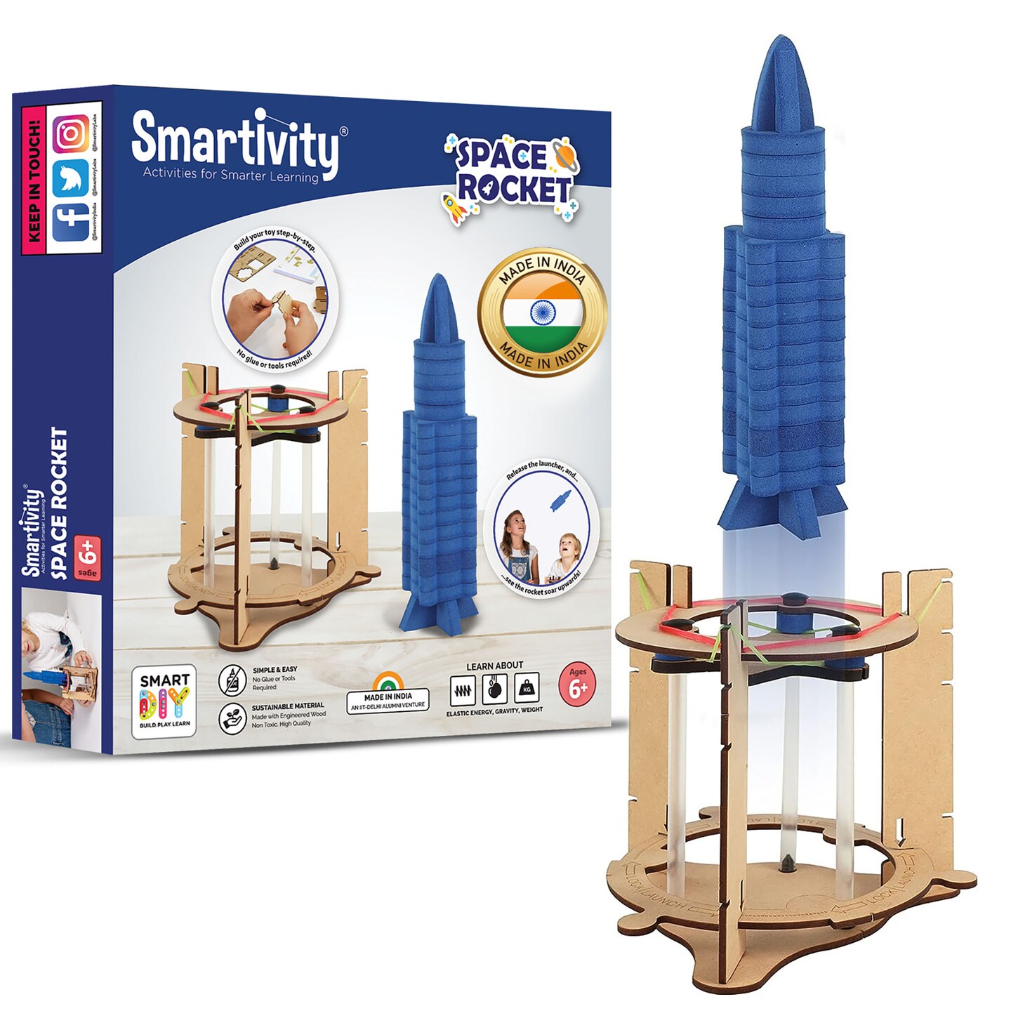 Smartivity: Space Rocket Launcher - DIY STEM Science, Wooden Building ...