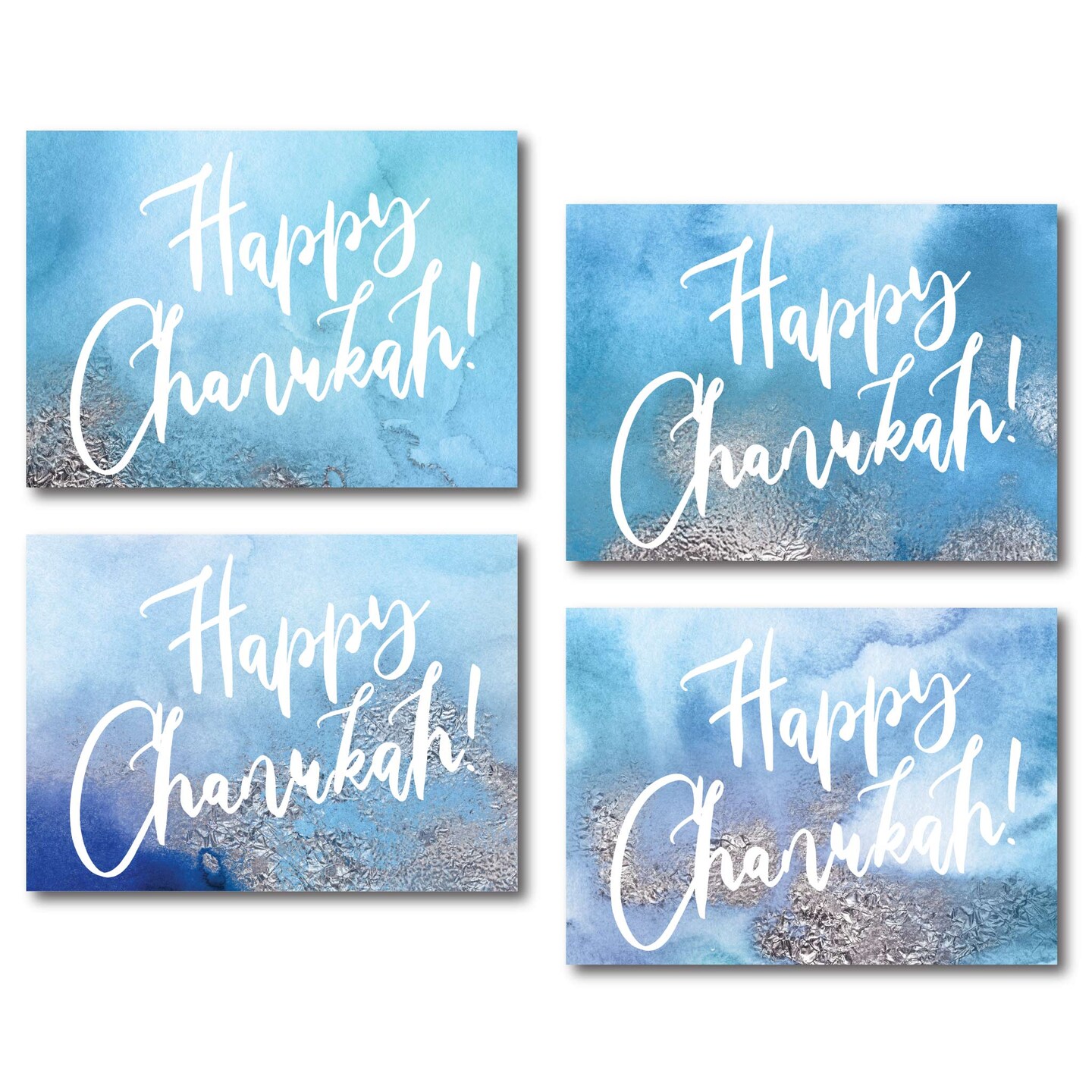 Chanukah Greeting Cards - 24-Pack Holiday Card Set with 4 Elegant ...