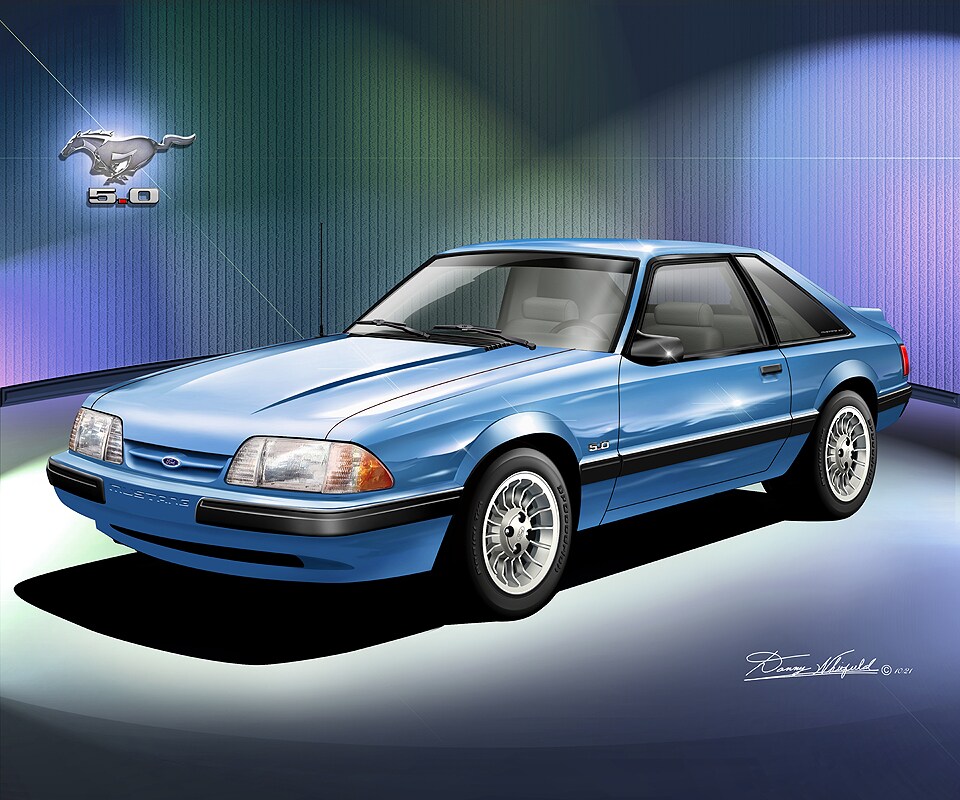 1987-1991 Mustang LX - Regatta Blue | Car Art Prints by Danny Whitfield ...