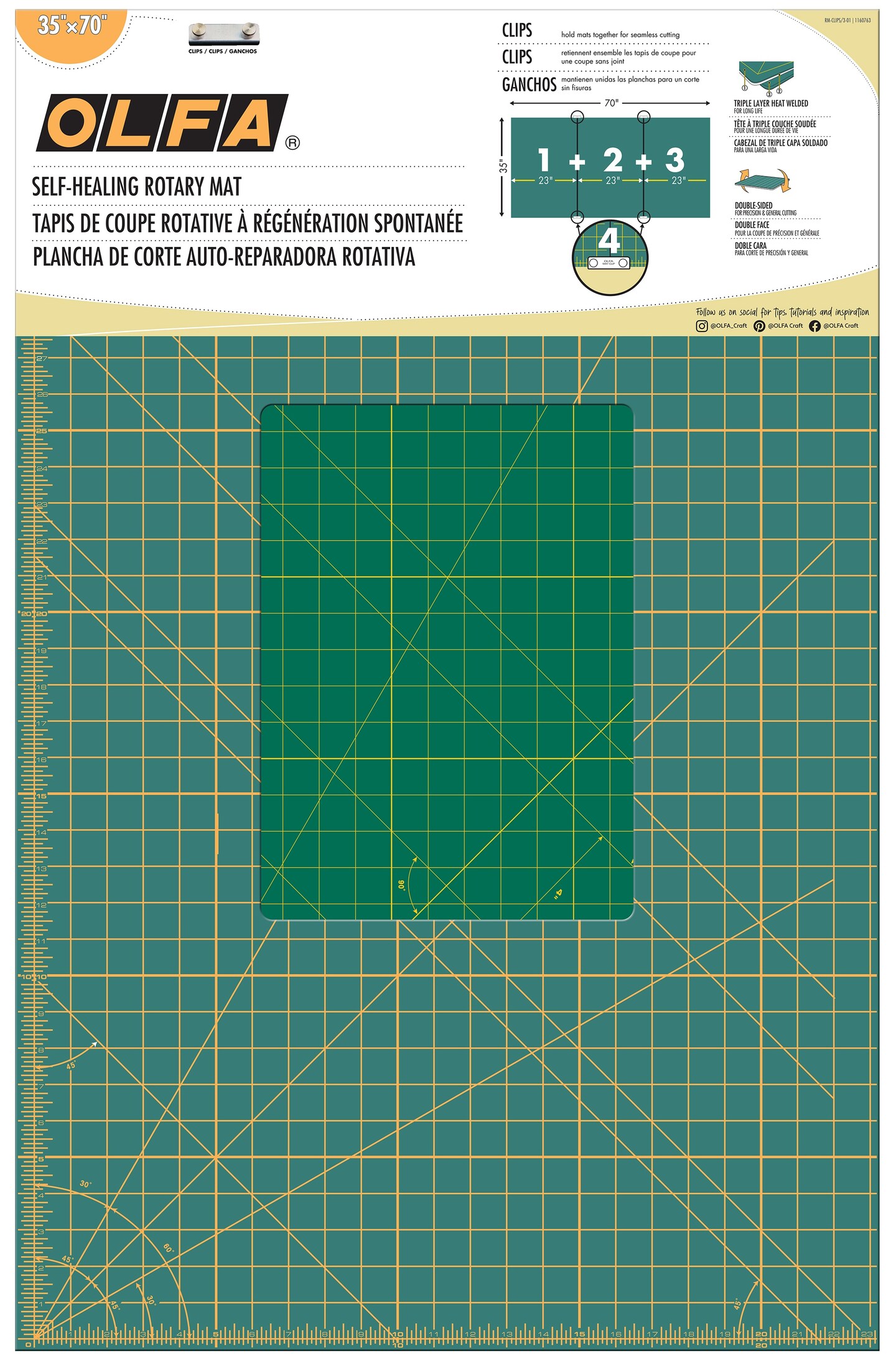 OLFA Continuous Grid Rotary Mat Set 35"X70"-Green | Michaels