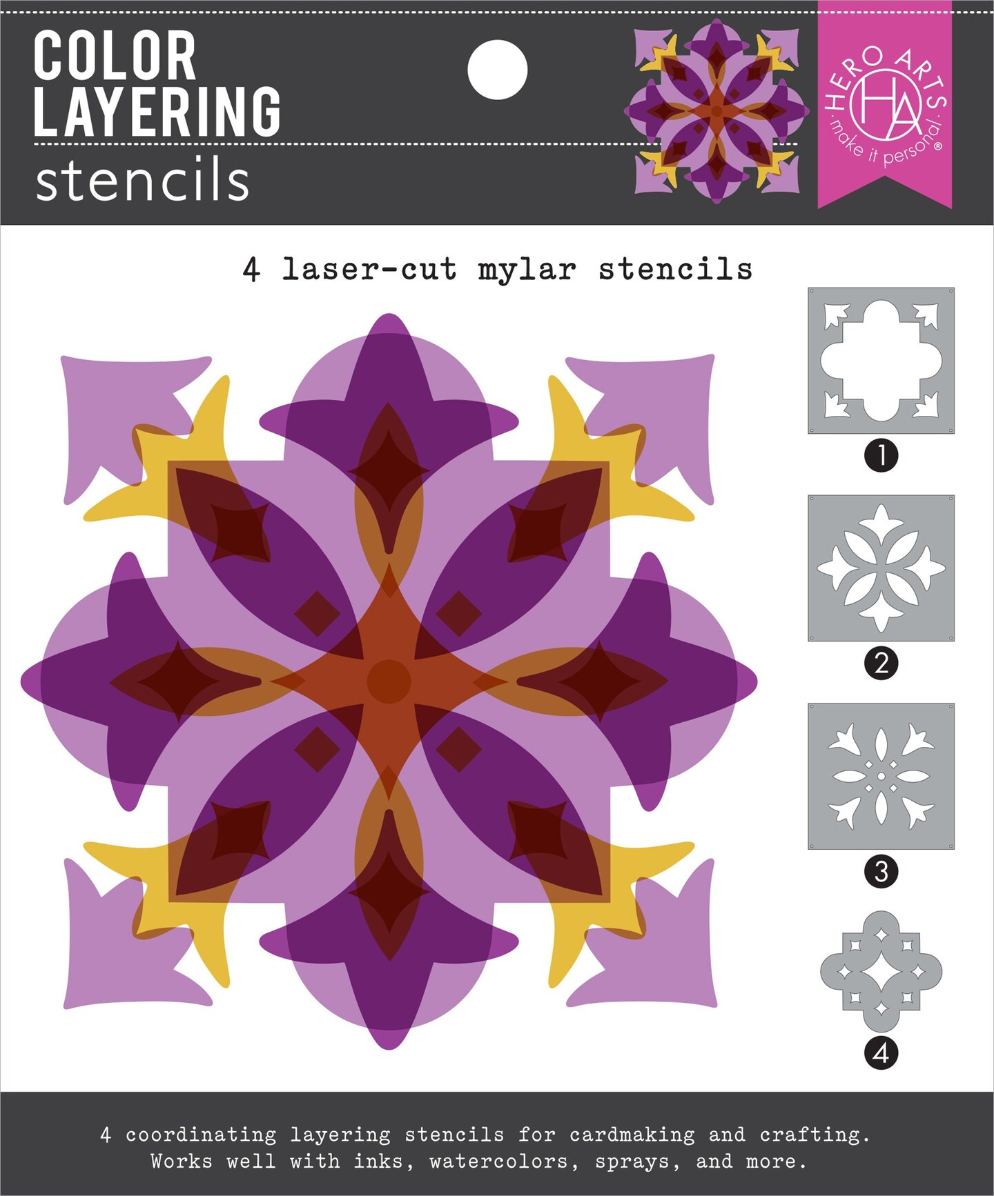 Hero Arts Color Layering Stencil Set 6"X6"-Tile | Michaels