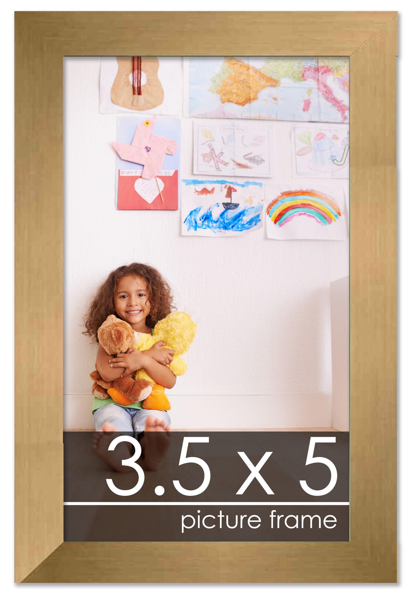 3.5x5 Solid Wood Picture Frame with UV-Resistant Acrylic & Acid-Free ...