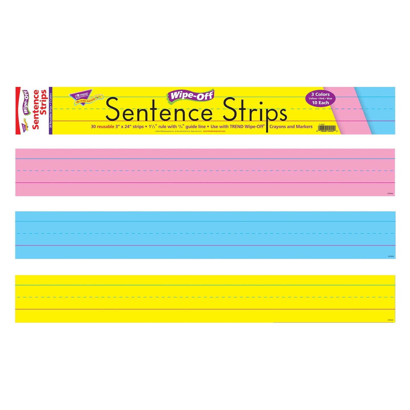 Blue Strips Outus - - 150 Sheets Sentence Strips Ruled Rainbow Sentence ...