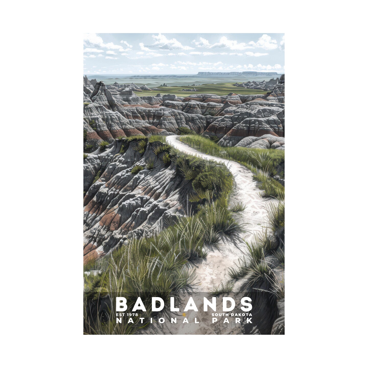Badlands National Park Poster, Travel Art, Office Poster, Home Decor ...