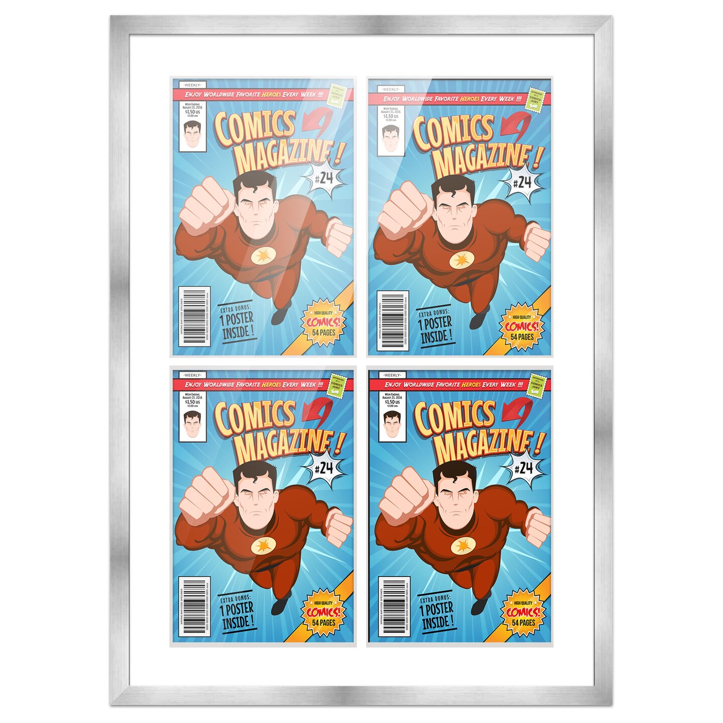 Comic Book Frame with Mat for 4 Golden Age Comics Published Between ...