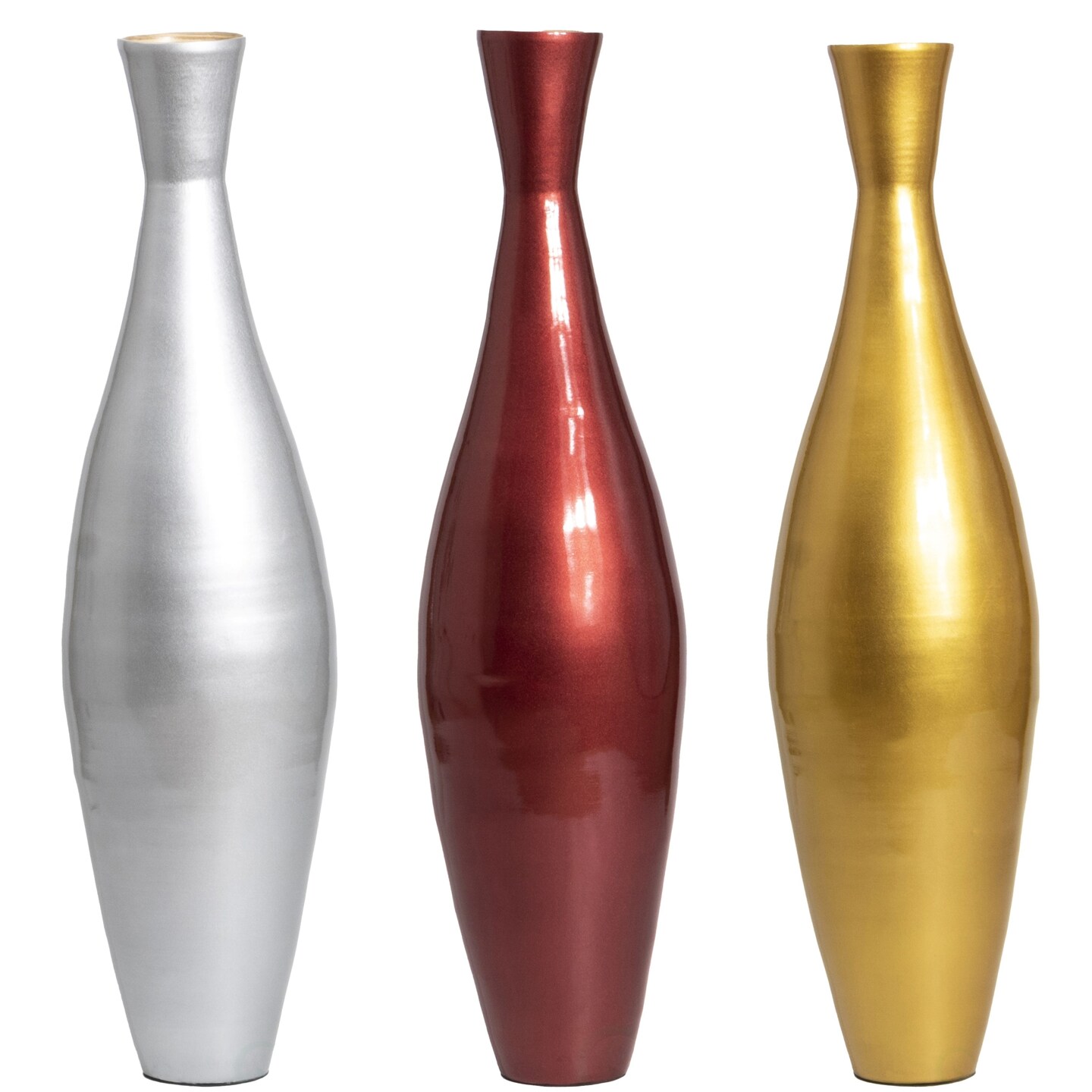 Tall 43 Inch Modern Bamboo Narrow Trumpet Floor Vase - Elegant Home ...