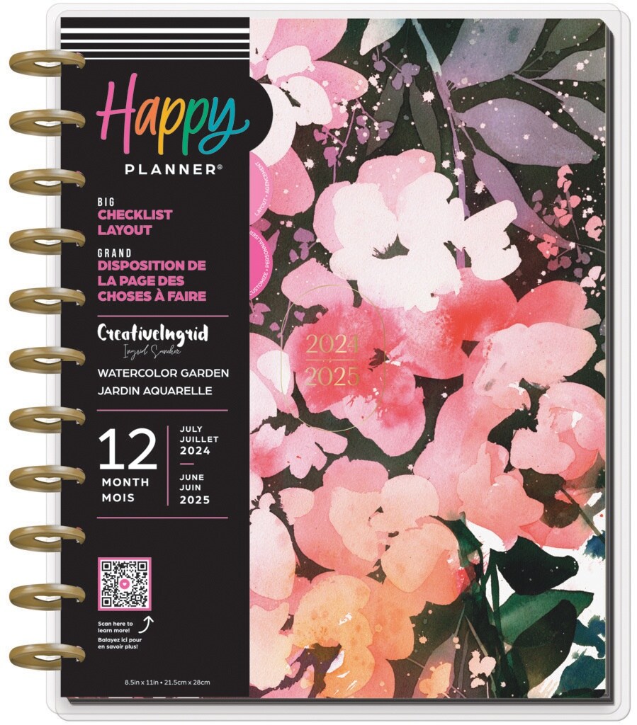 Happy Planner Big 12-Month Planner-Watercolor Garden: July '24- June ...