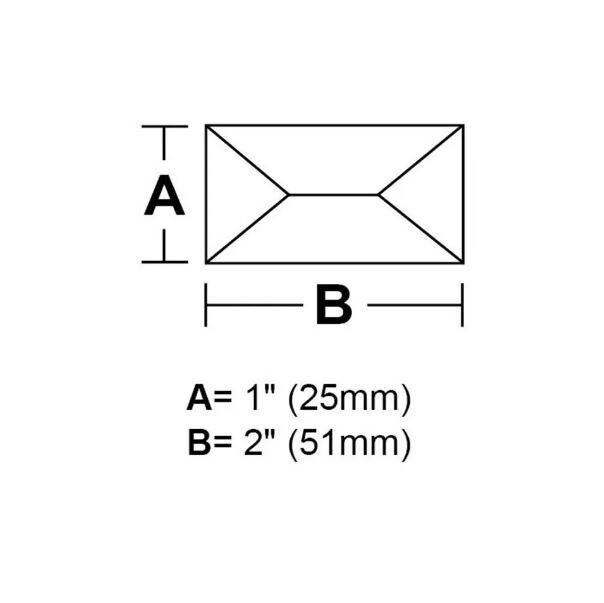 1"X 2" Rectangle Peaked Clear Glass Bevel - 5MM Thick | Michaels
