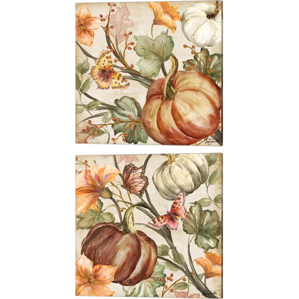 Autumn Vines on Light by Tre Sorelle Studios 14" x 14" Canvas Wall Art ...