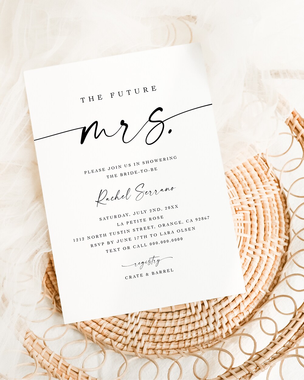 Sophia "Future Mrs." Modern Script Bridal Shower Invitation ...