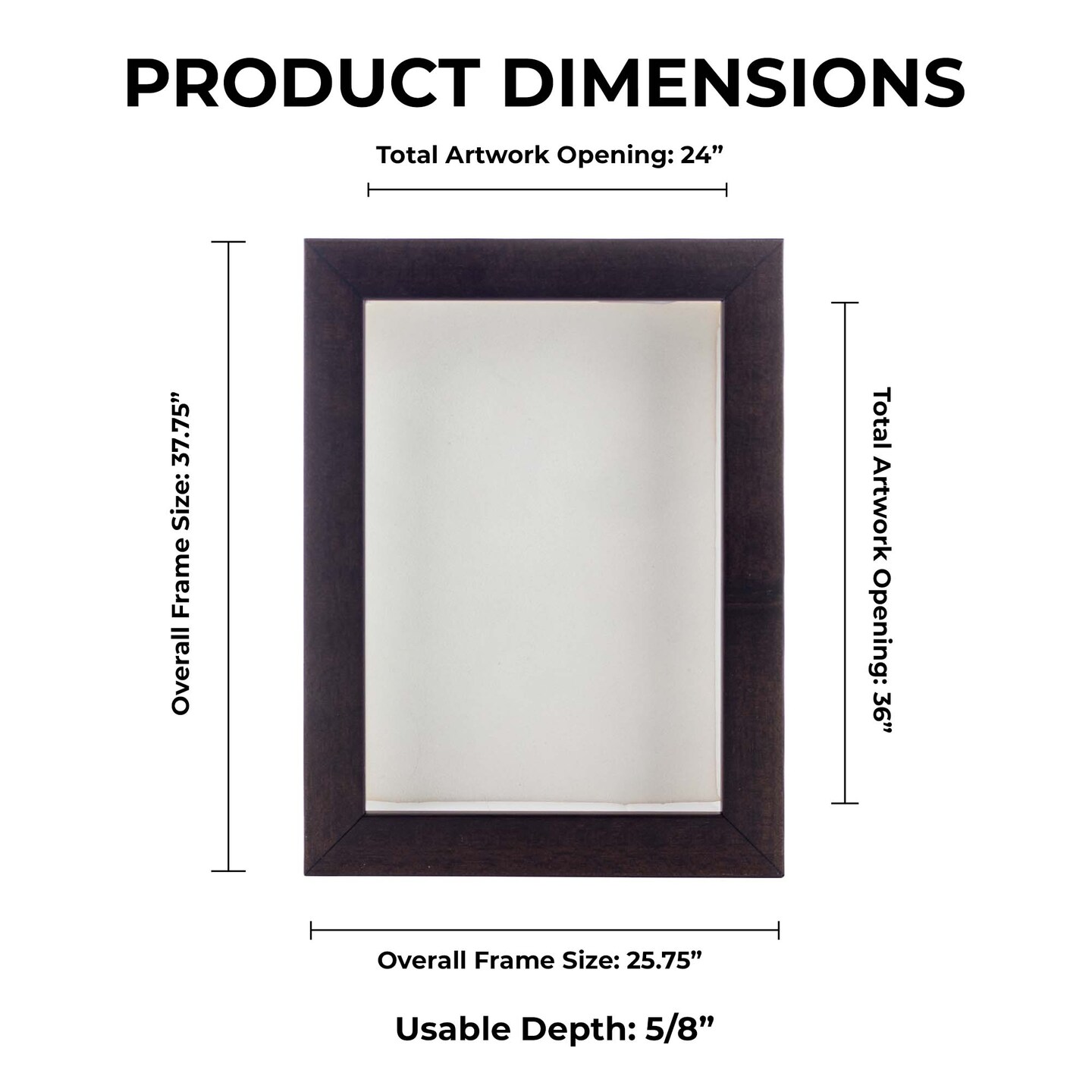 Rich Dark Brown Wood Shadow Box Frame with Acrylic Front - White Suede ...