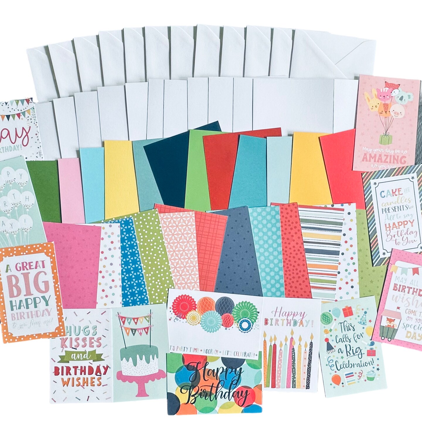 5x7 birthday cards - Card making kit with A7 large cards, Set of 12 ...