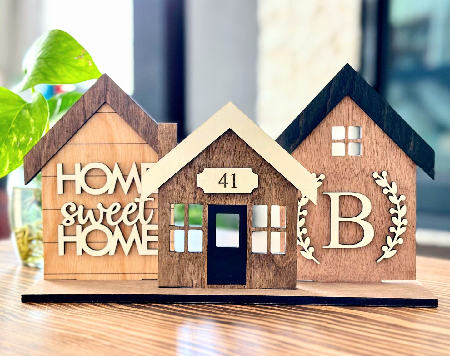 Standing Houses 3D centerpiece, Personalized home warming real estate ...