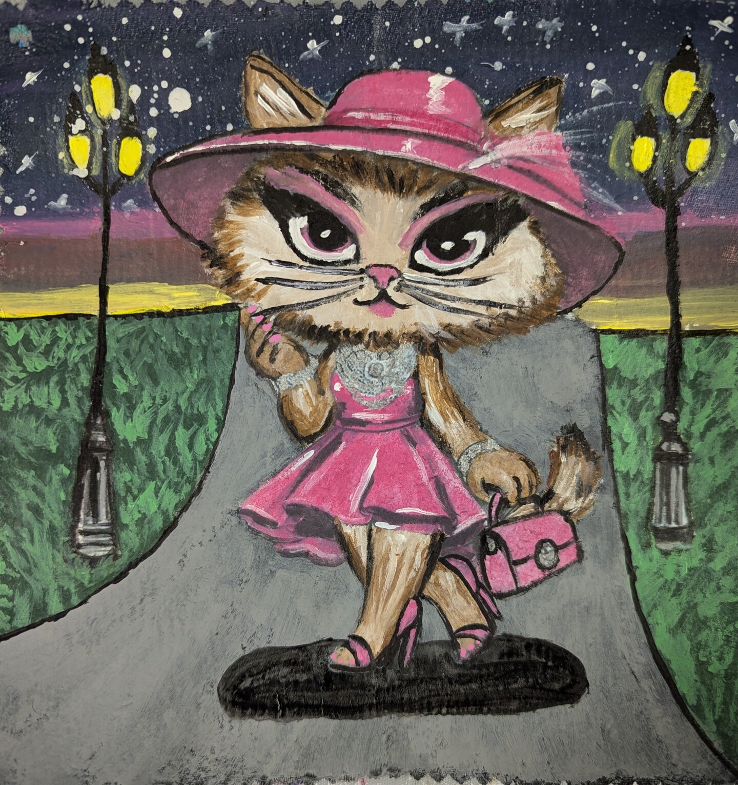 Party Kitty - Fabric Coloring Square | MakerPlace by Michaels