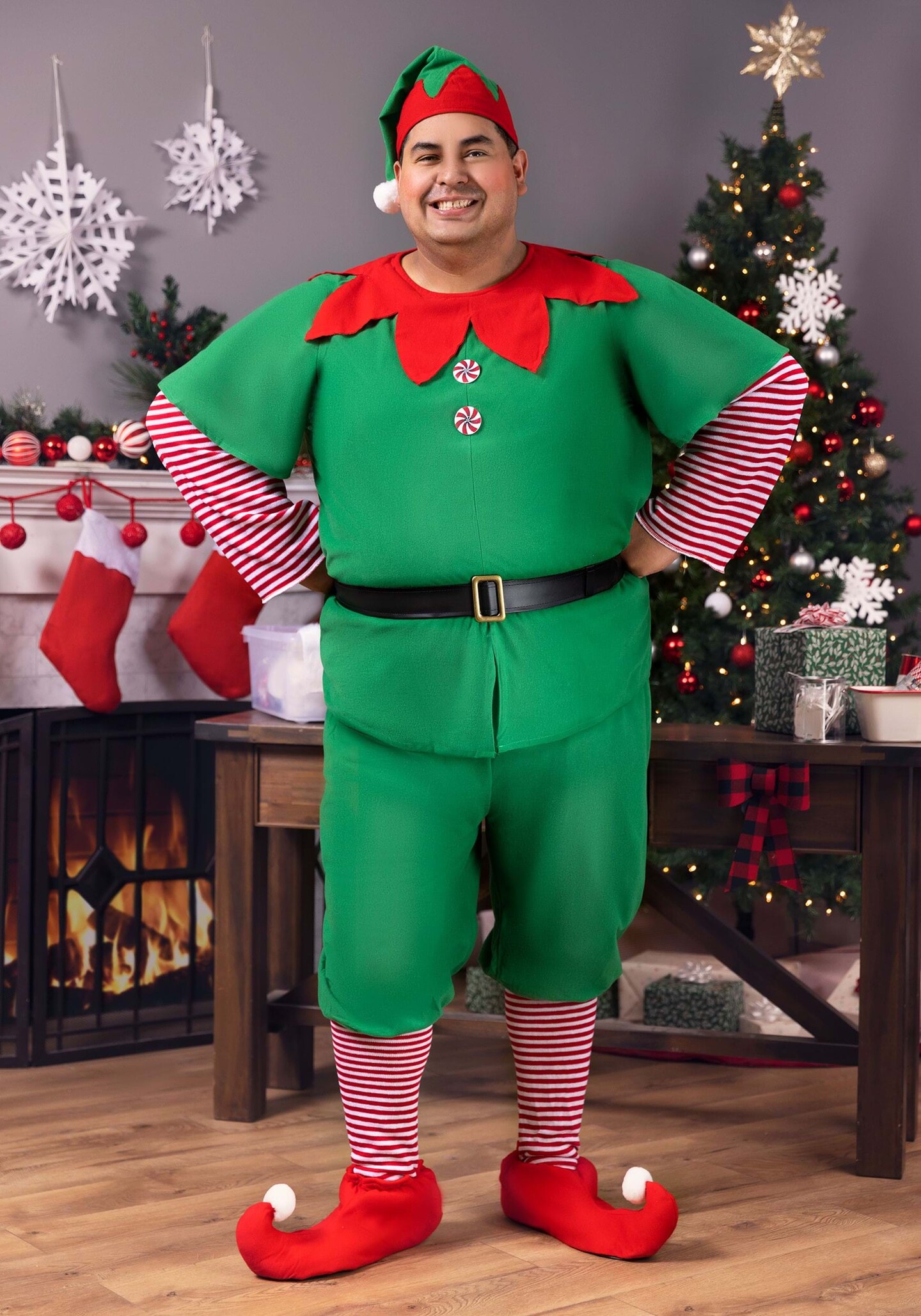 Men's Plus Size Holiday Elf Costume | Michaels