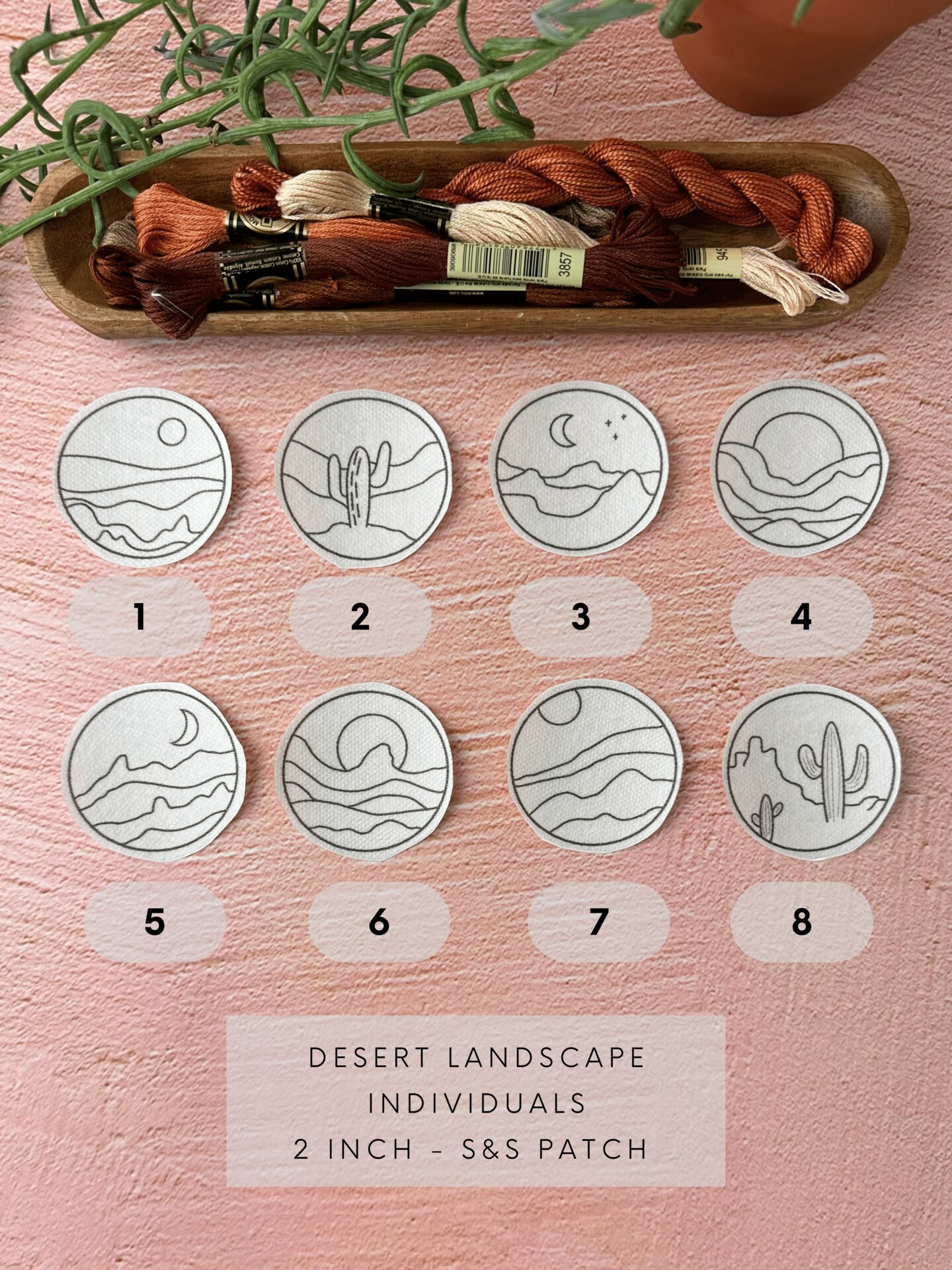 Desert Landscape - INDIVIDUAL Stick and Stitch Hand Embroidery Designs ...