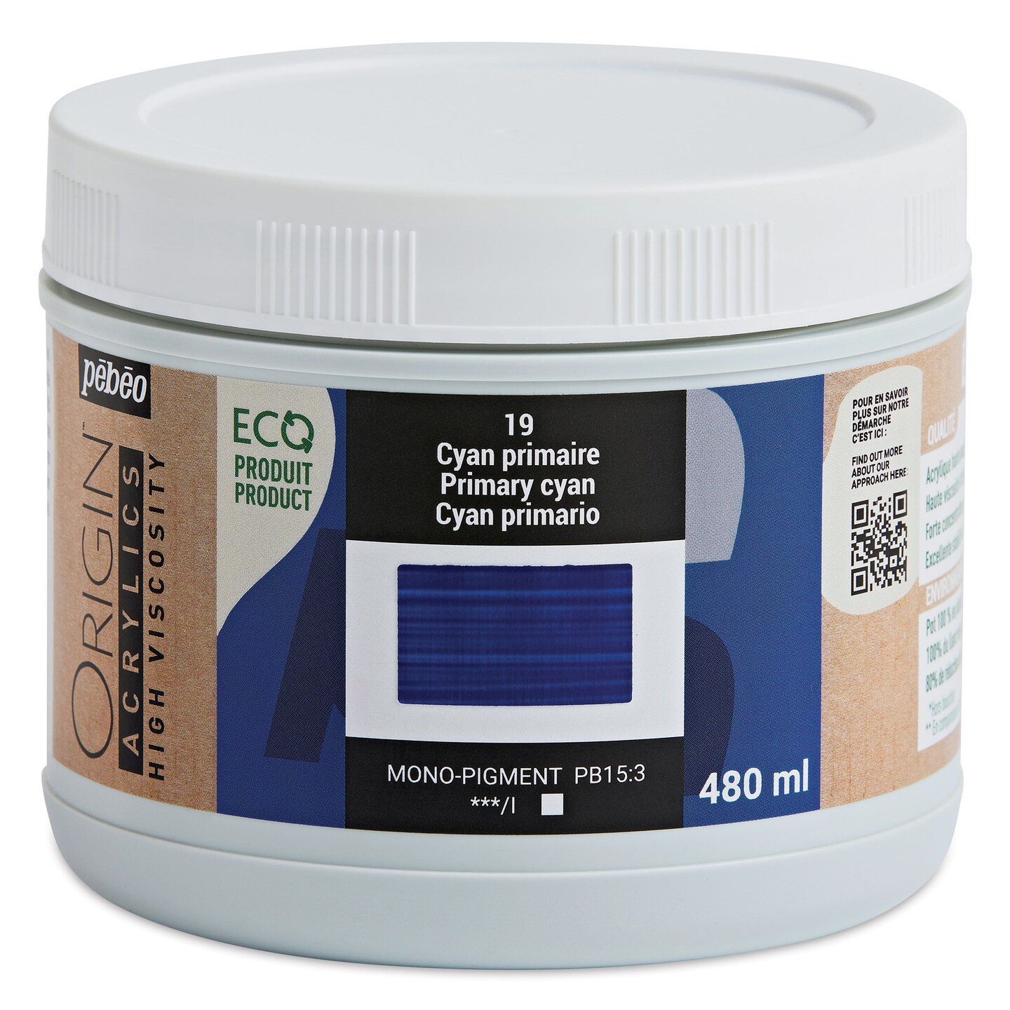 Pebeo Origin Acrylic Paint - Primary Cyan, 480 ml | Michaels