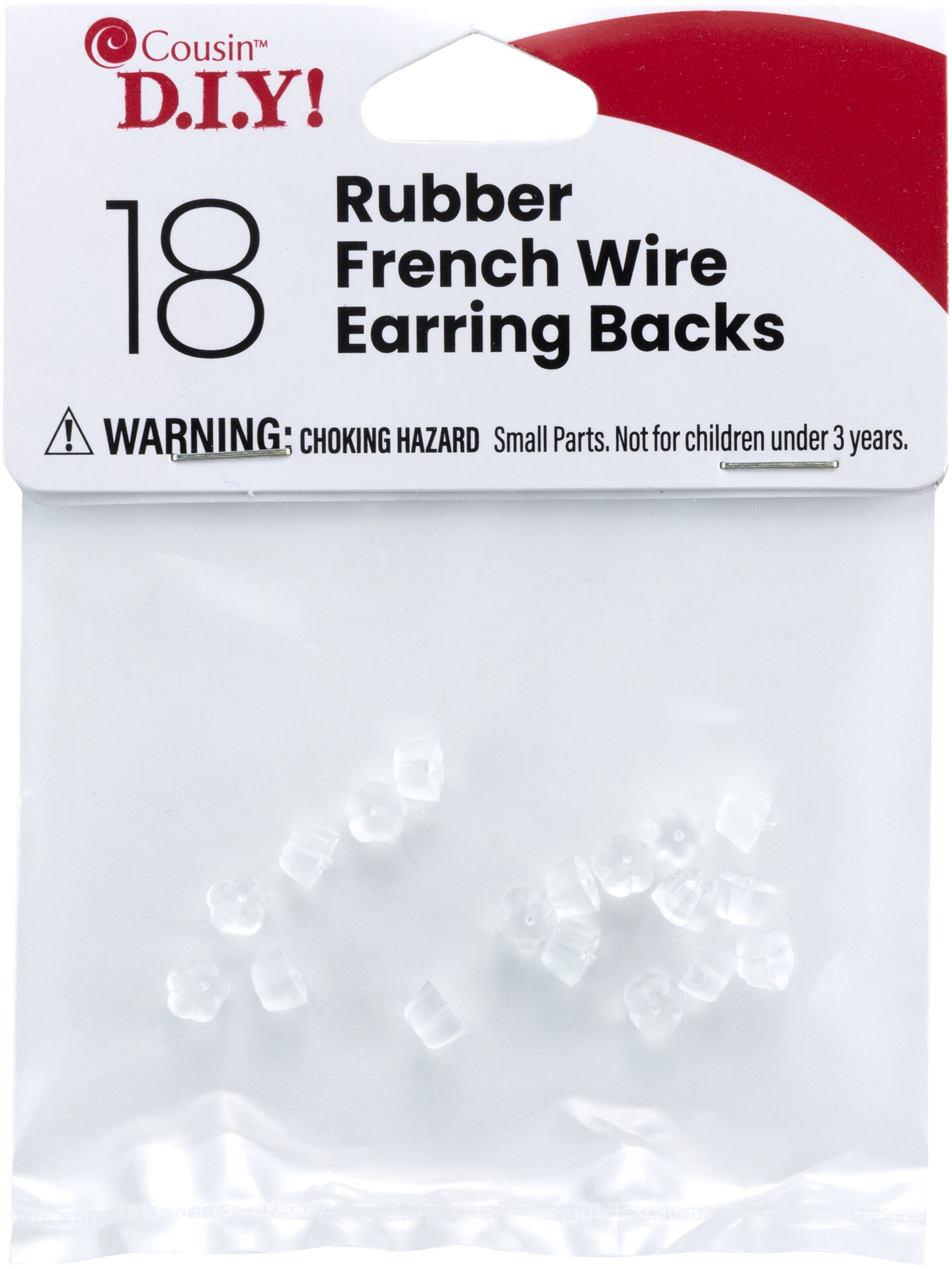 CousinDIY French Wire Rubber Earring Backs 18/Pkg-White | Michaels