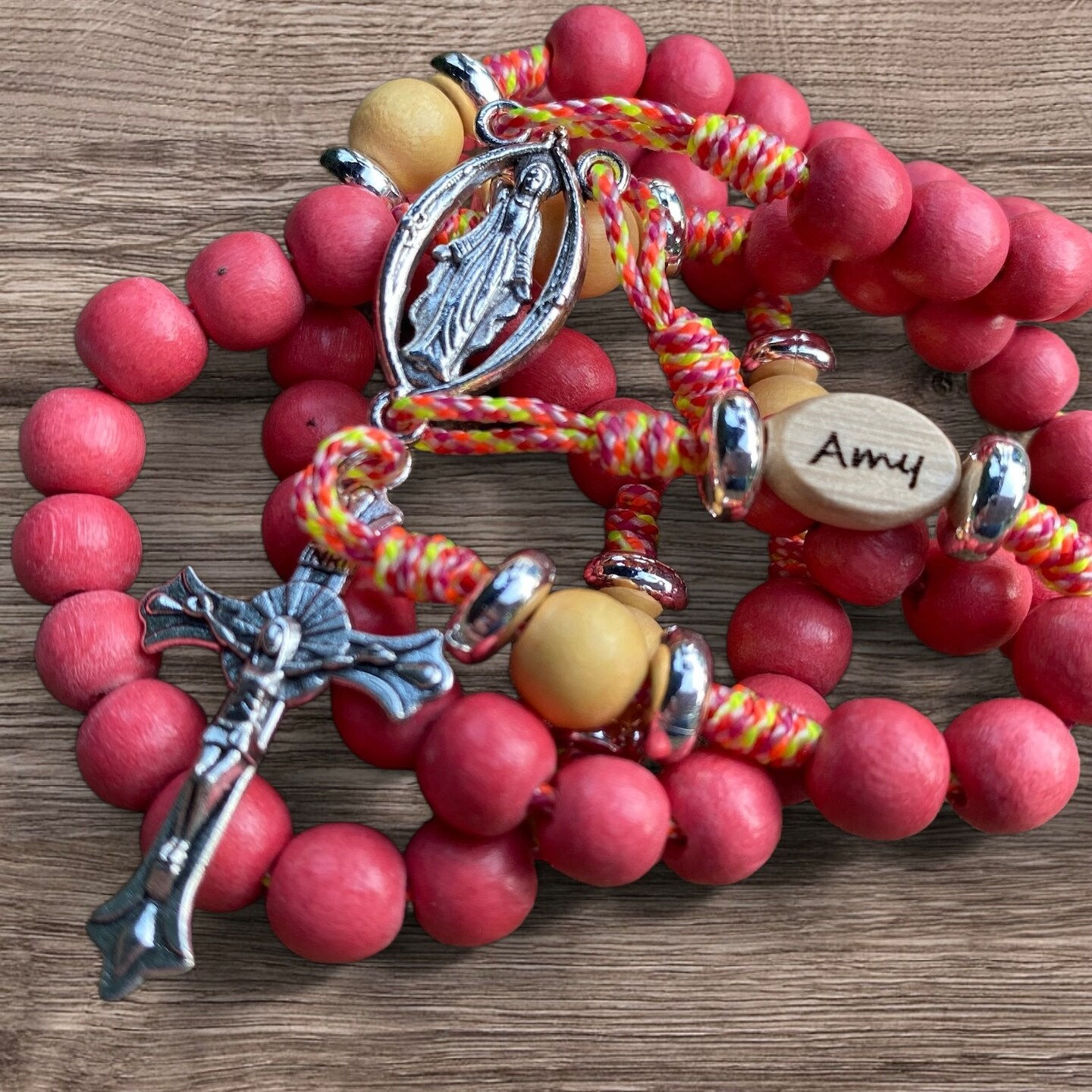 Orange Rosary for Kids, Personalized Confirmation Gift, Custom Name ...