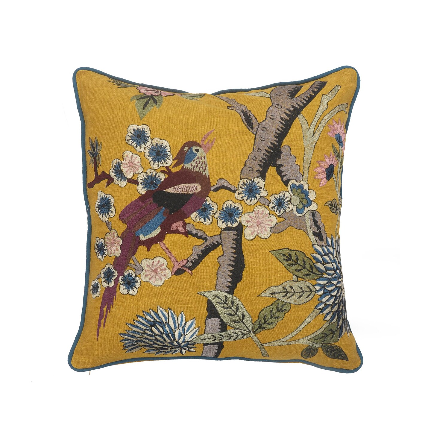Laddha Home Designs 20" Yellow and Brown Bird of Paradise Handmade ...
