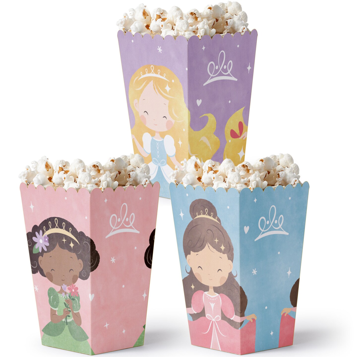 Big Dot of Happiness Princess Popcorn Boxes, Assorted Princess Birthday ...