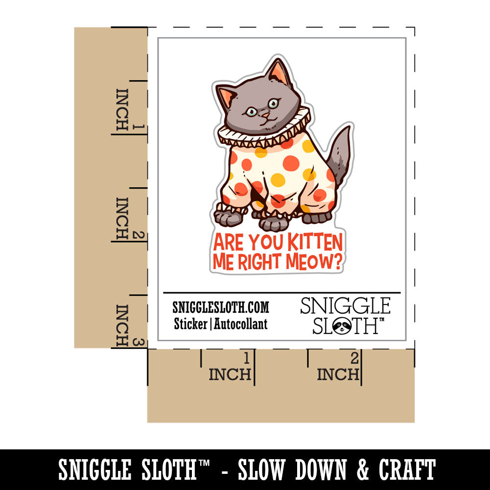 Water Bottle Sticker Set Are You Kitten Me Right Meow Clown Cat Cute ...