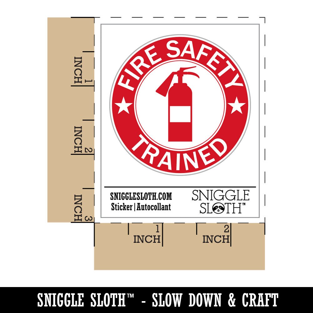 Water Bottle Sticker Set Fire Safety Trained Extinguisher Sign Cute ...