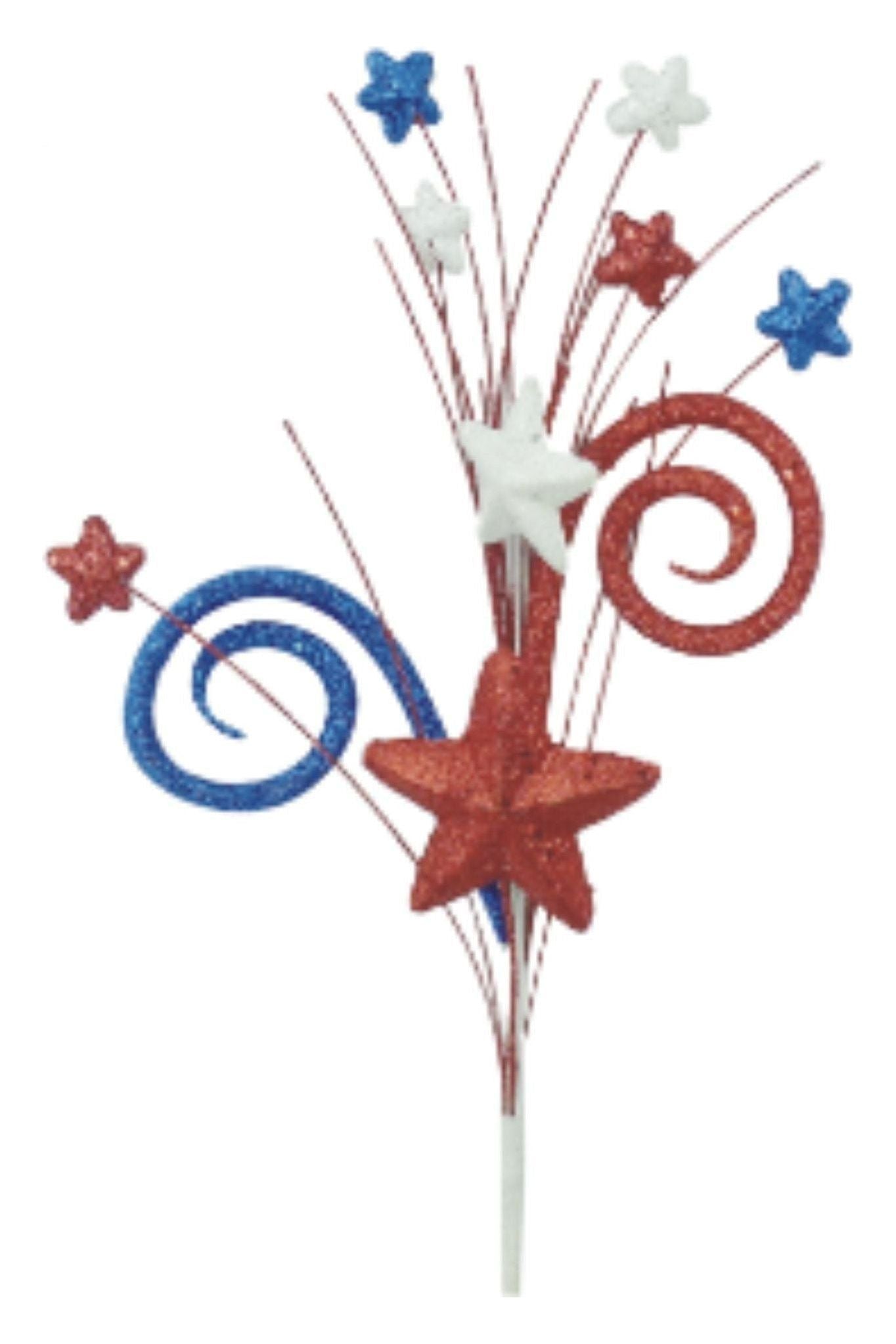 18" Glitter Spiral Star Pick: Red, White and Blue | Michaels