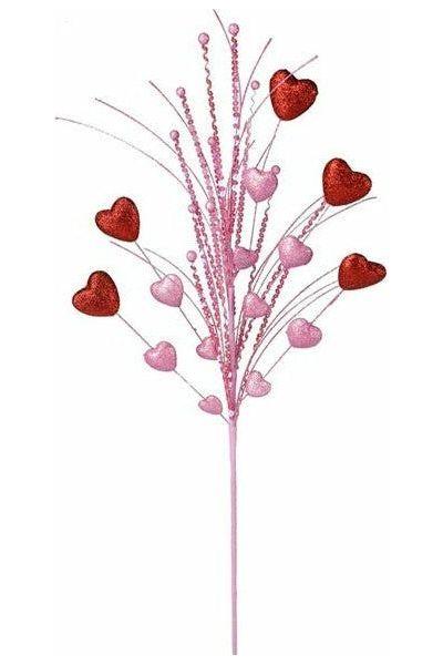 30" Glittered Heart Spray: Red/Pink | Michaels