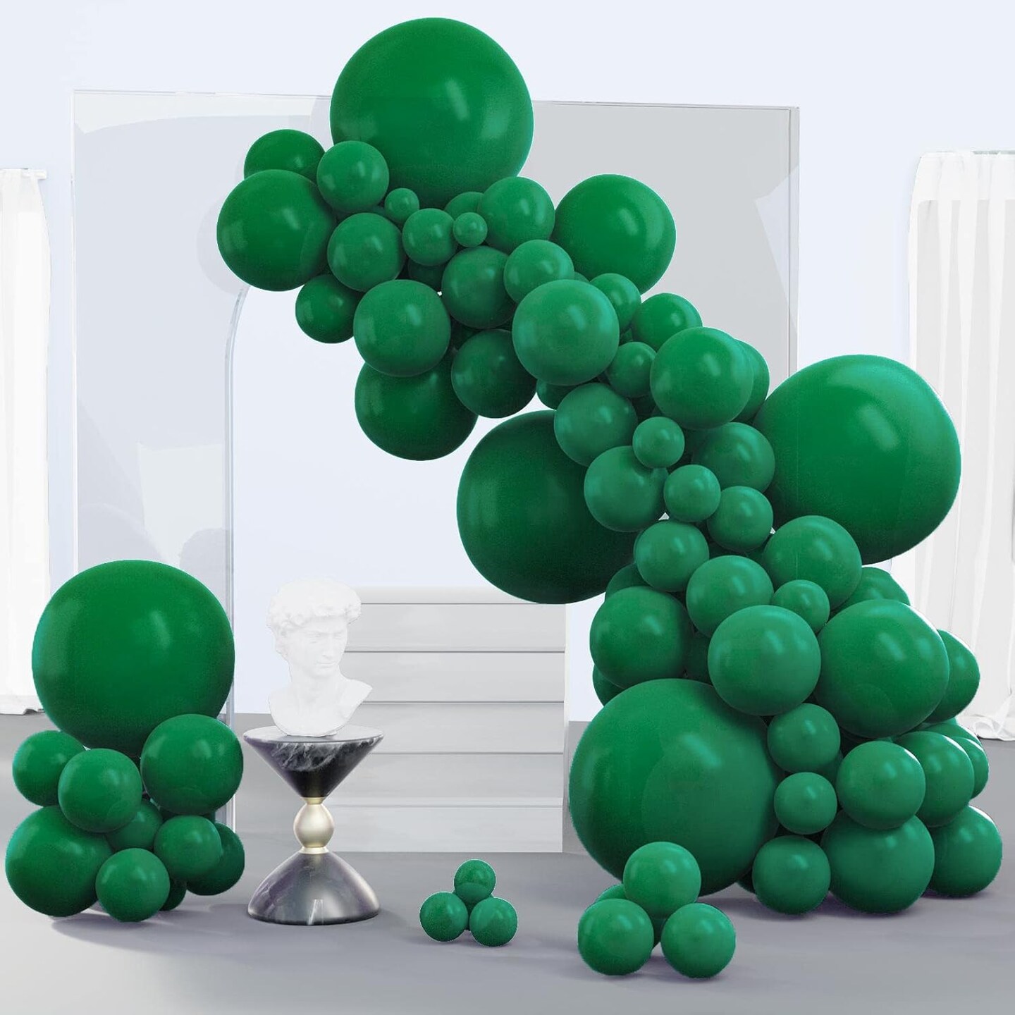 Hunter Green Balloons, 140 pcs Dark Green Balloons Different Sizes Pack of 18 Inch 12 Inch 10 ...