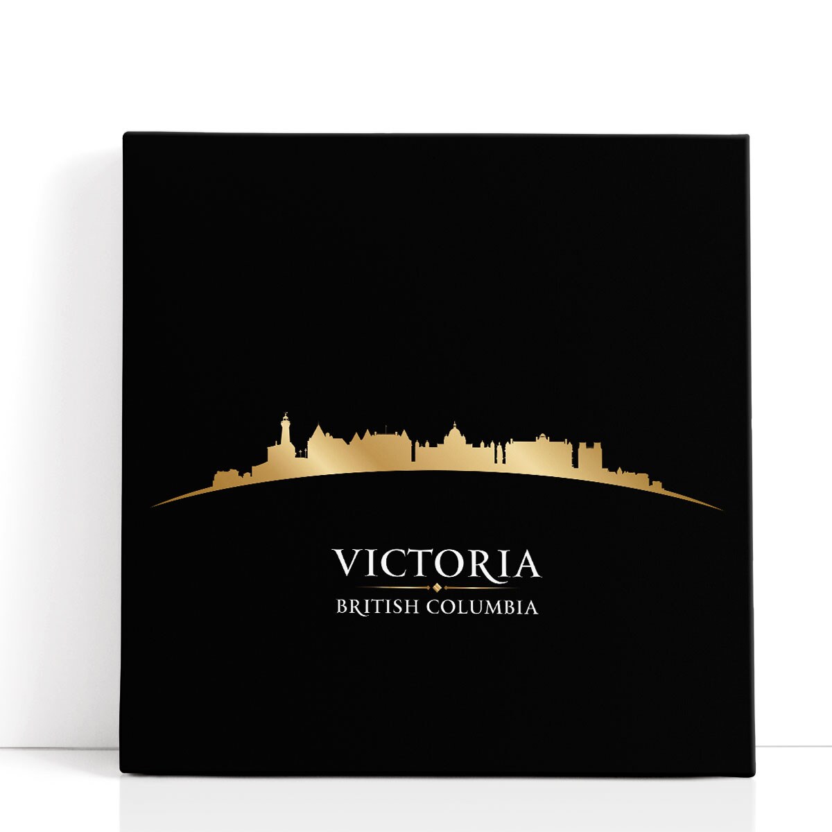 Victoria, British Columbia Skyline Wrapped Canvas Wall Art Print – Gold ...