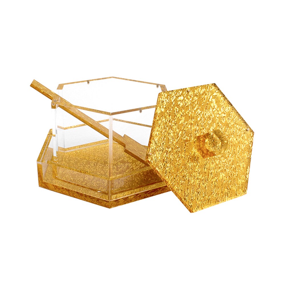 Lucite Hexagon Honey Dish With Base and Spoon | Michaels