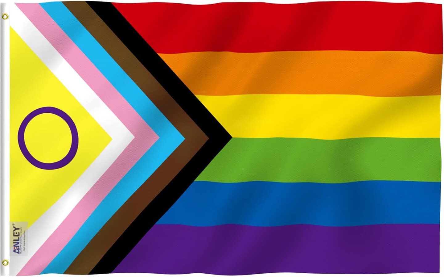 Fly Breeze 3x5 Foot New Intersex Inclusive Progress Pride Flag - Canvas Header and Double ...