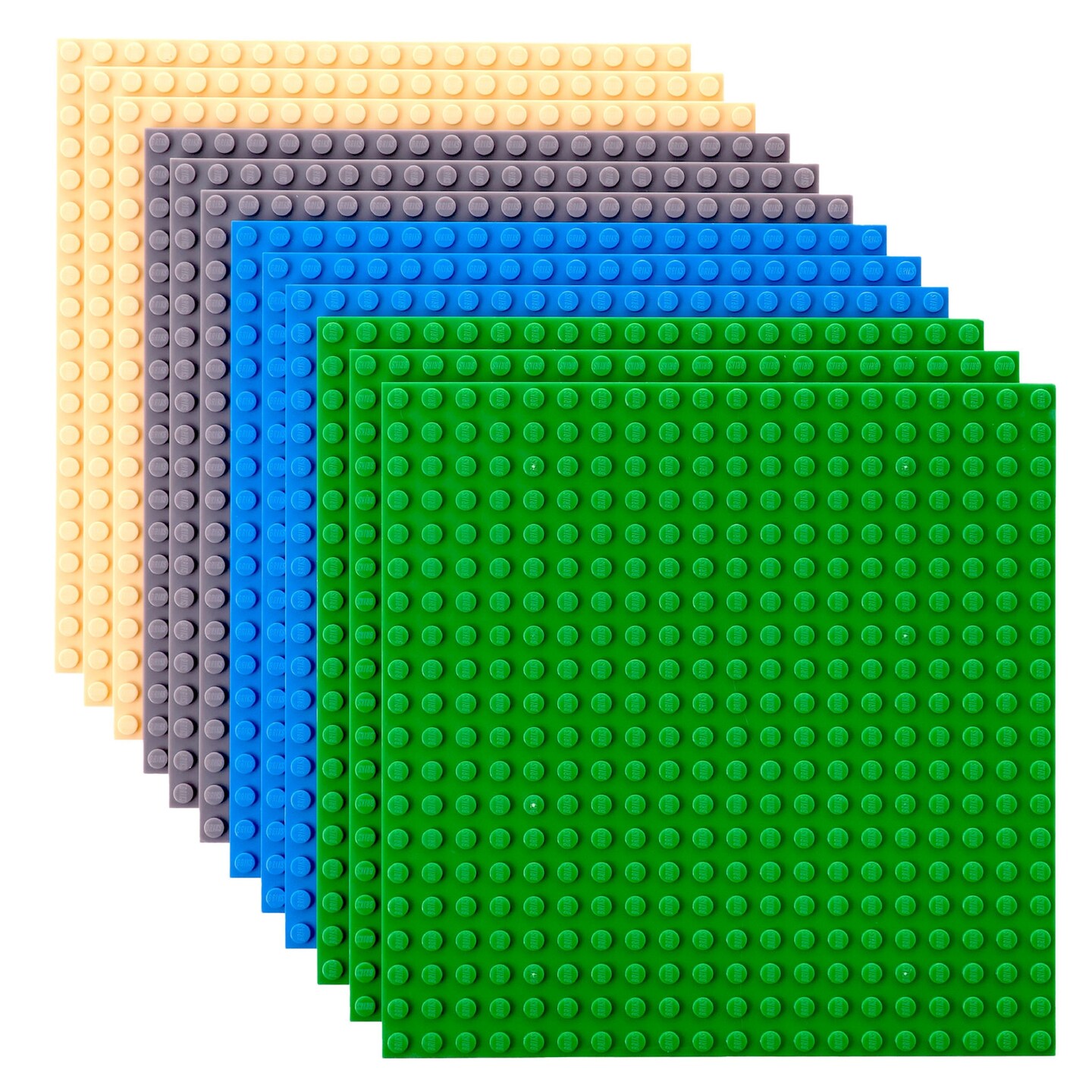Strictly Briks 12 Pk Classic Stackable Baseplates 6x6", for Building ...