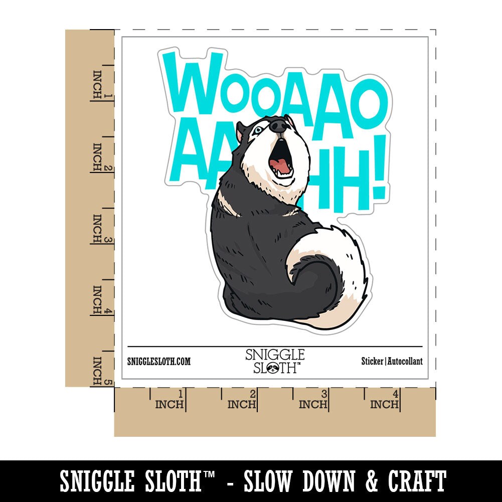 Water Bottle Sticker Set Dramatic Siberian Husky Dog Screaming Howling ...