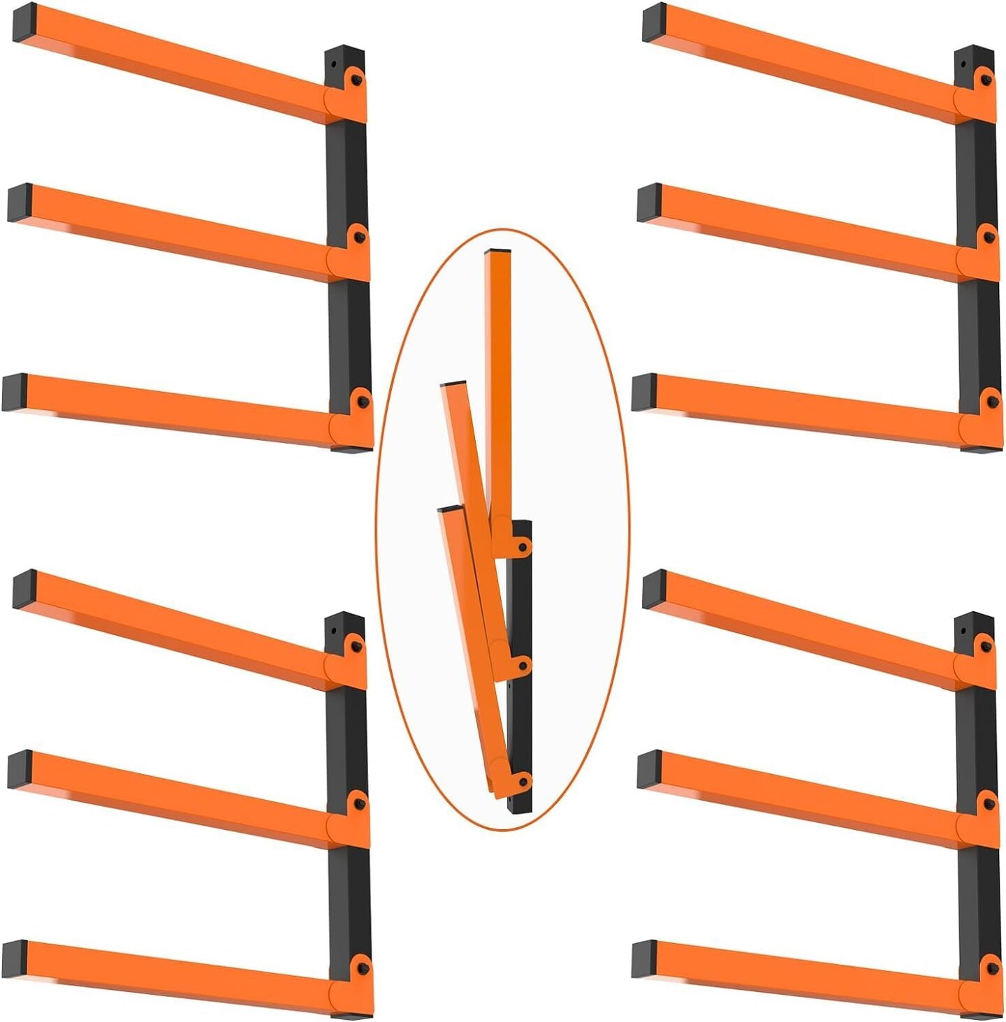 4-Pack Heavy Duty 3-Tier Garage Storage Rack – Wall-Mounted Lumber ...