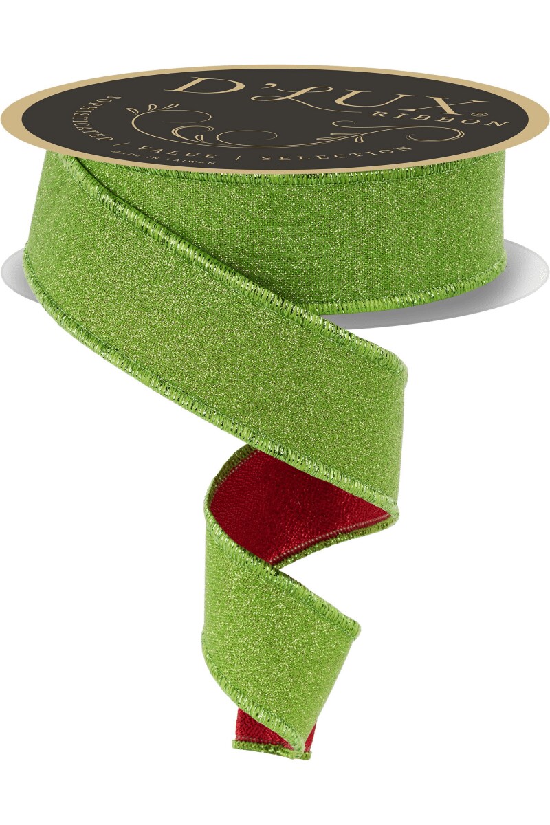 1.5" Fine Glitter Fused Back Ribbon: Fresh Green/Red (10 Yards) | Michaels