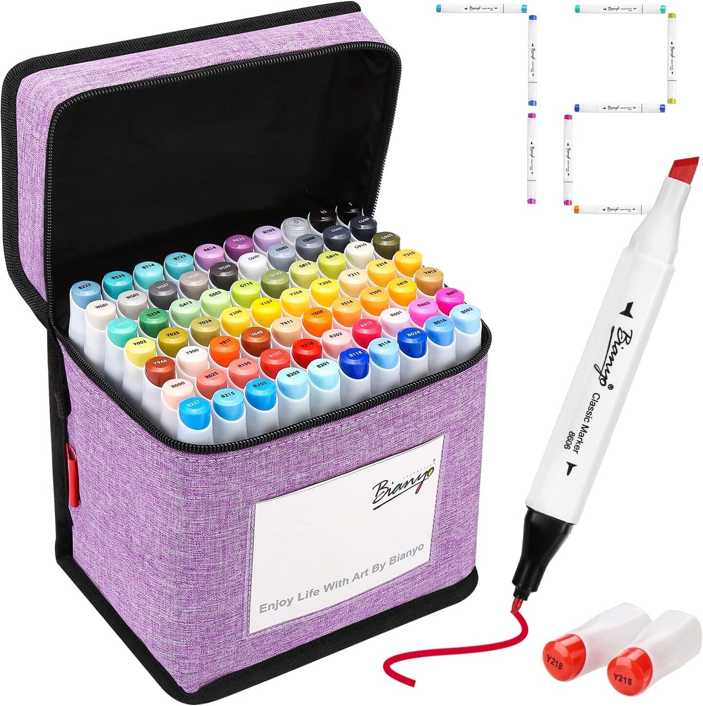 72 Primary Colors Alcohol Markers Set, Double Tipped Bullet & Chisel ...