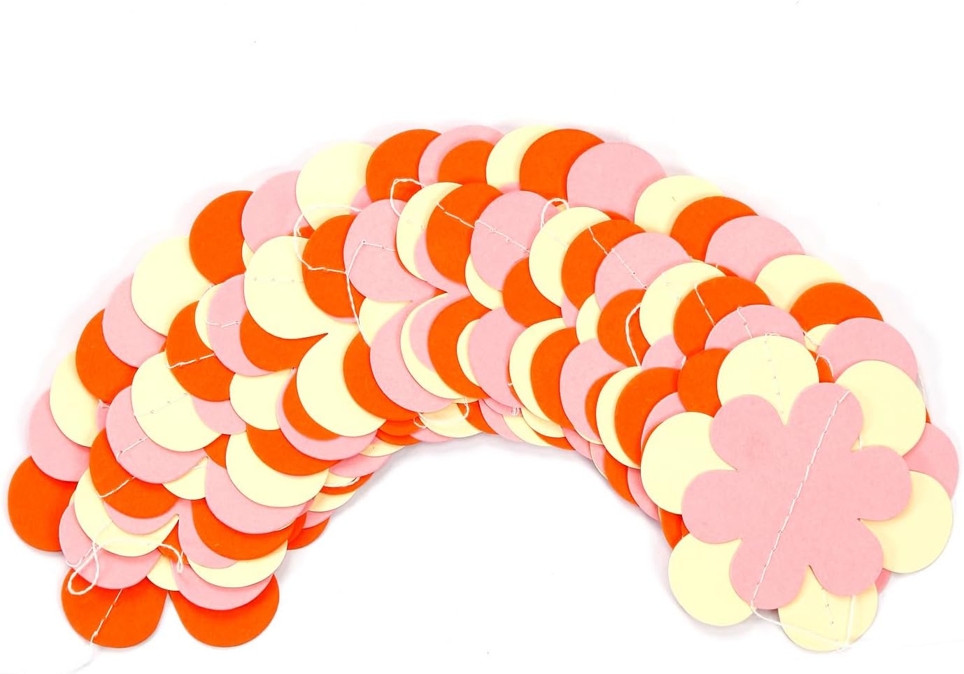 52 ft Orange & Pink Boho Paper Garland – Fall, Birthday & Wedding Party ...