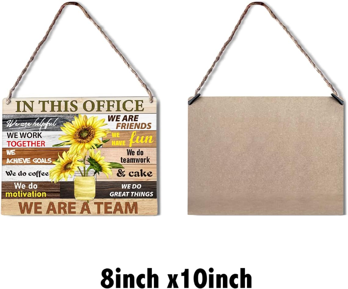 Inspirational Summer Sunflower Signs Wall Decor Teamwork Quotes ...