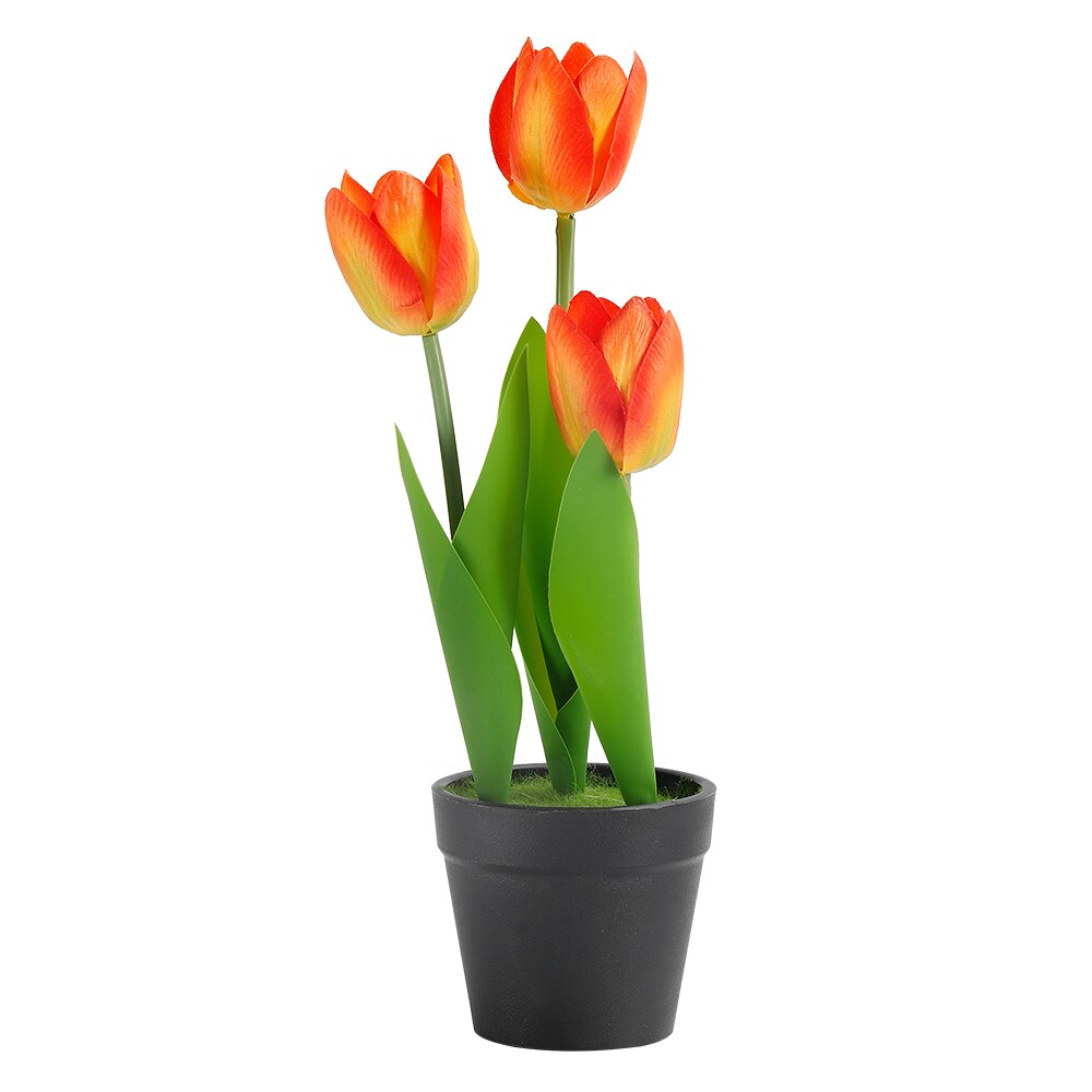 4-Pack Mini Artificial Tulip Plants – Vibrant 4-Color Faux Tulips in ...