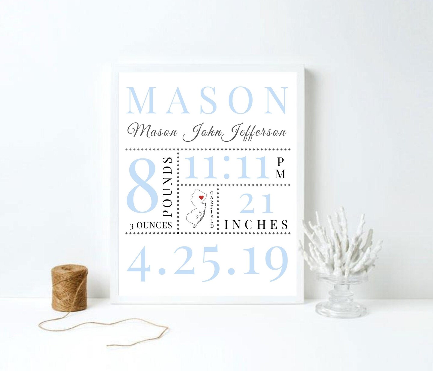 Baby birth stat sign custom Personalized wall art Nursery room Decor ...